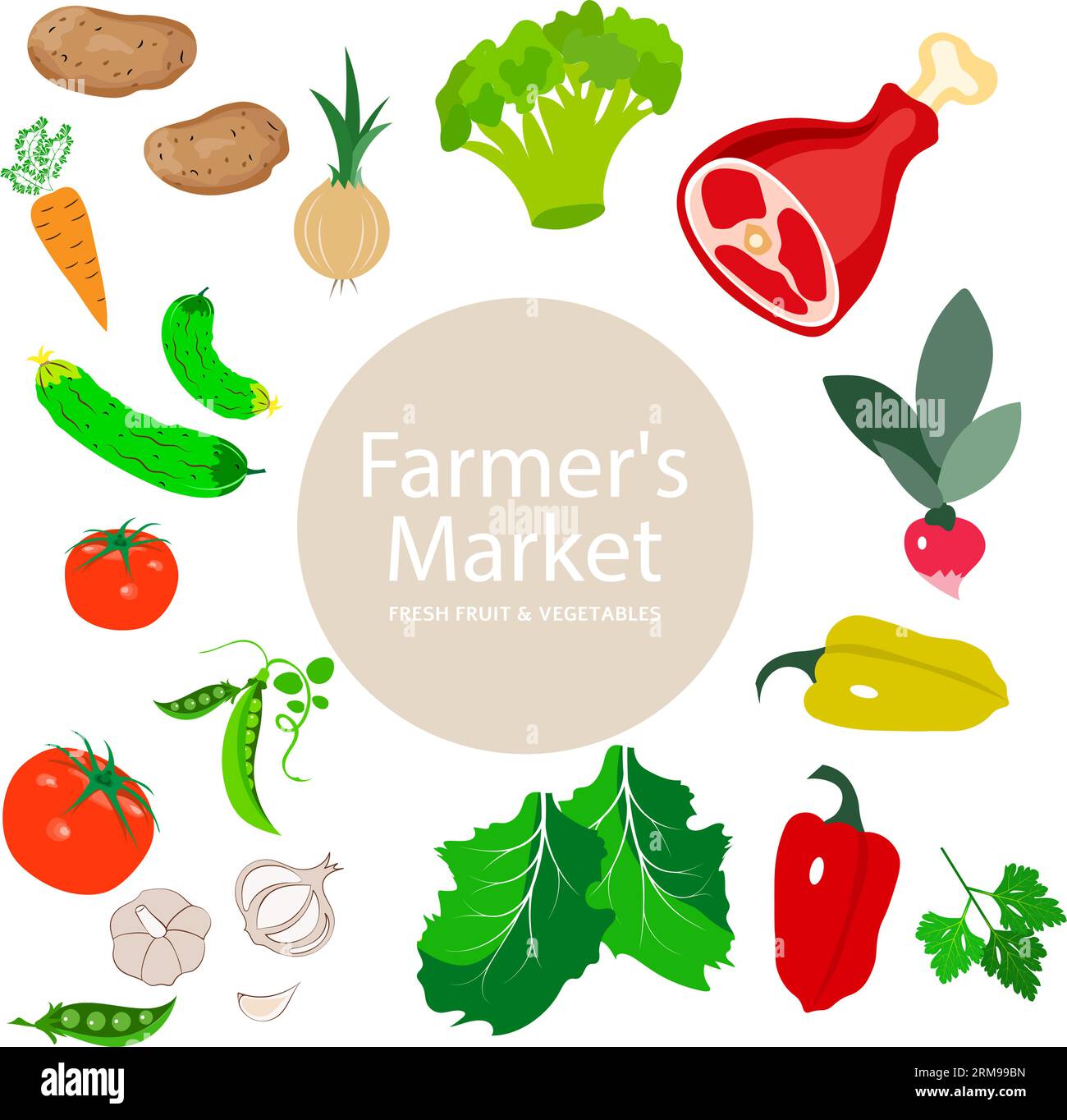 Farmer's market poster. White inscription farmer's market on a gray ...