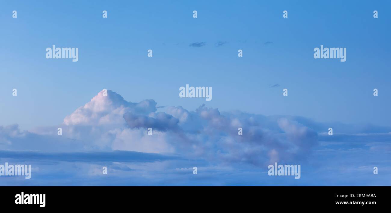 Soft pastel sky background. Cold blue, pink and magenta sunset tones ...