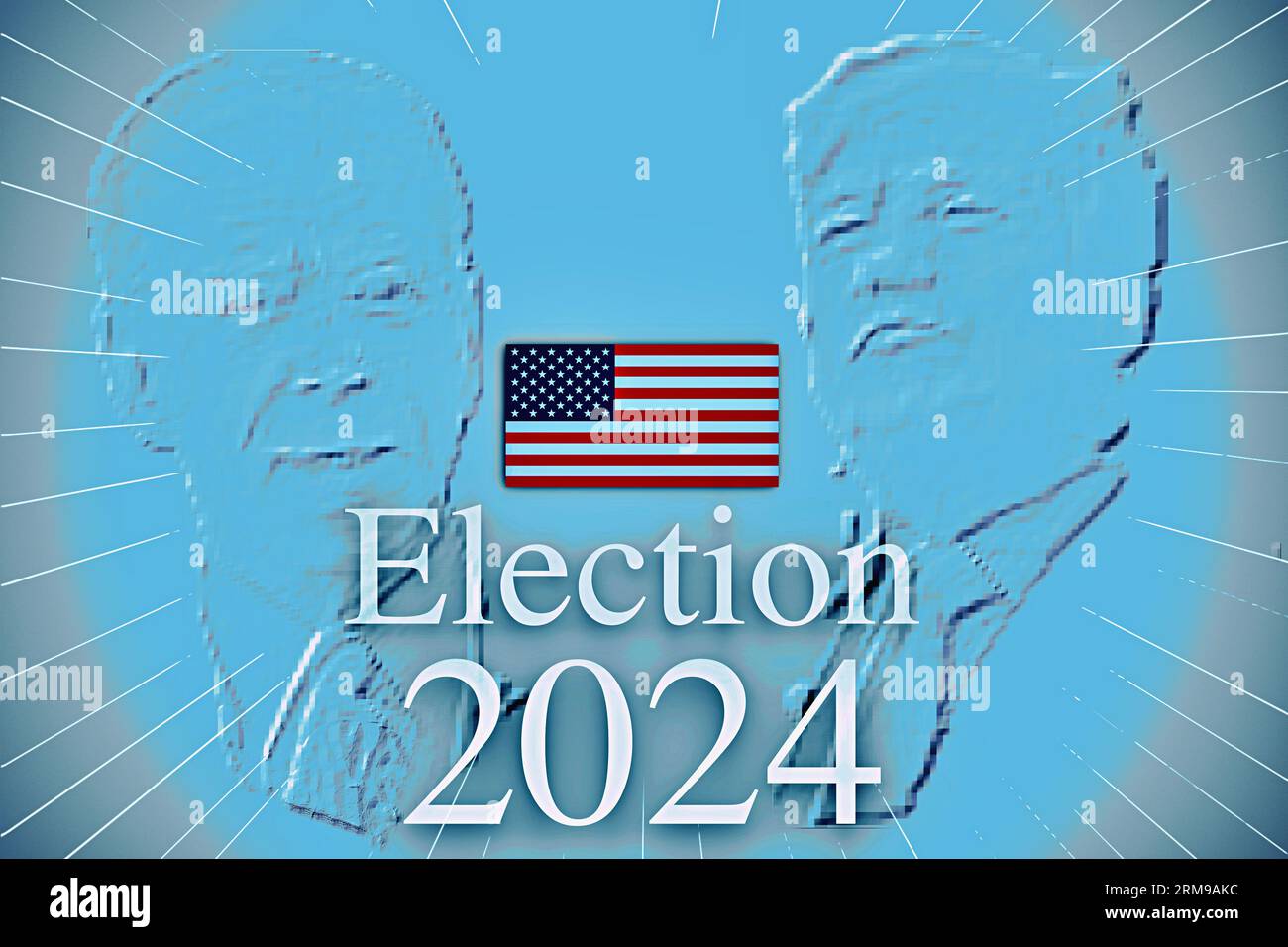 August 25th 2023, Florence, Italy, Illustration of Joe Biden in front ...