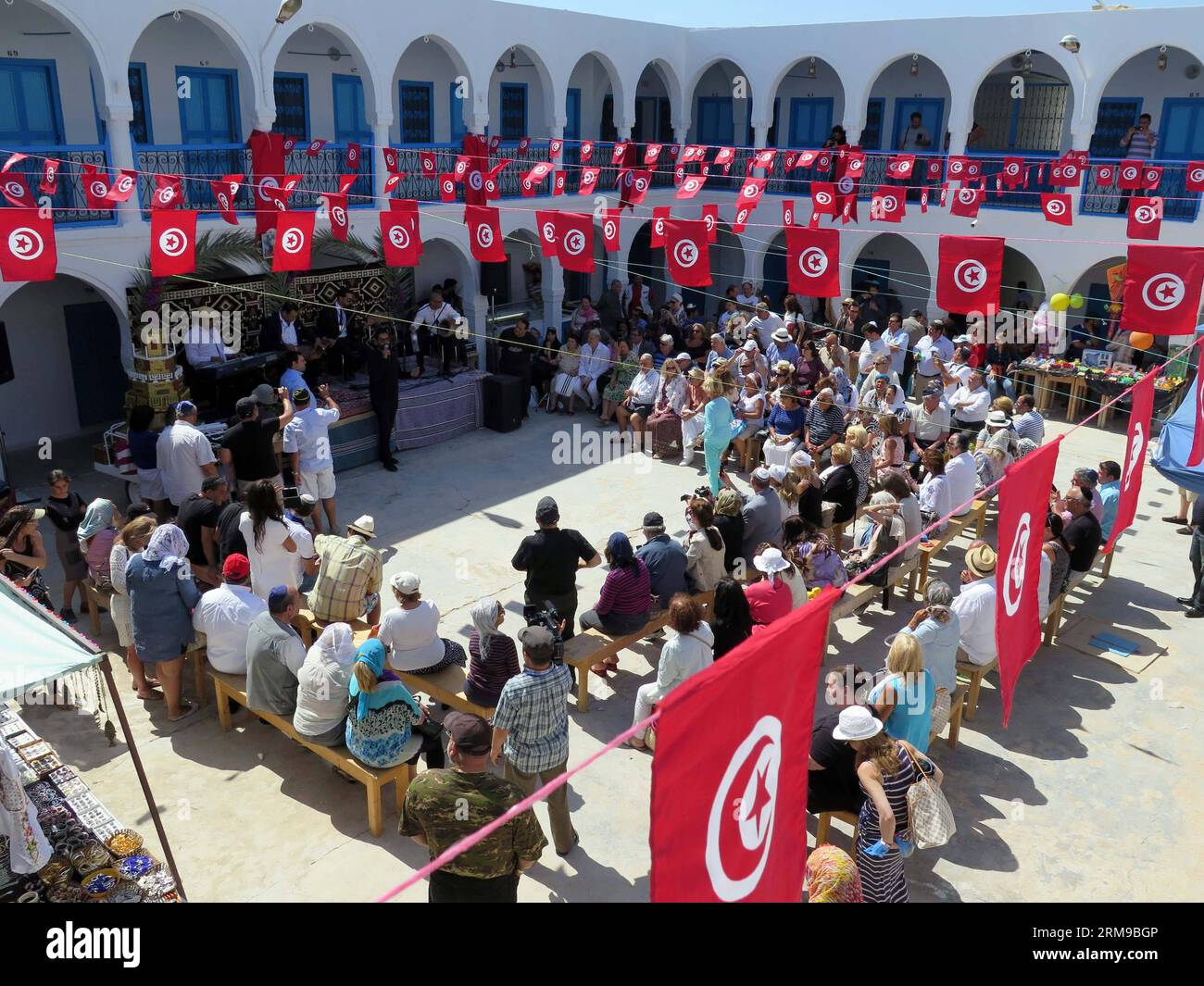 People attend the annual Jewish pilgrimage in the Ghriba synagogue, the ...