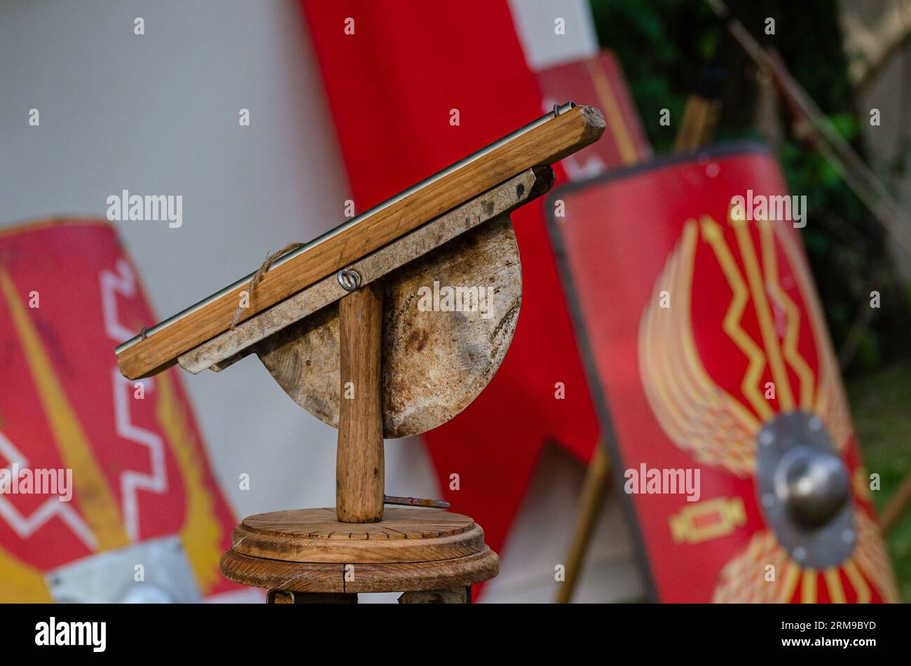 Selective focus. Dioptra, topographical instrument from the Roman ...