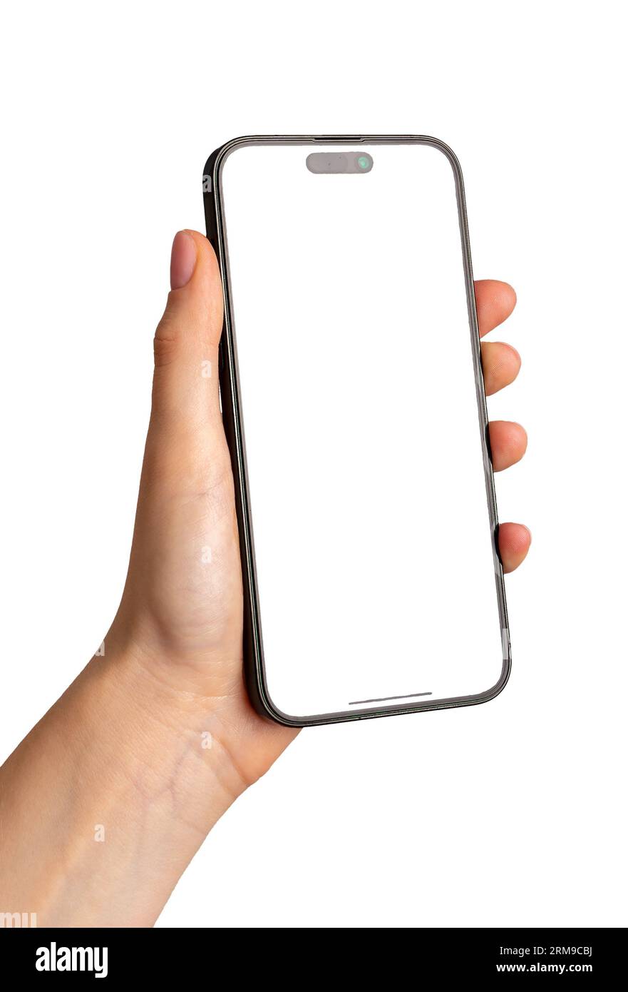 Hand holding screen mockup, mobile phone display, smartphone mock up ...