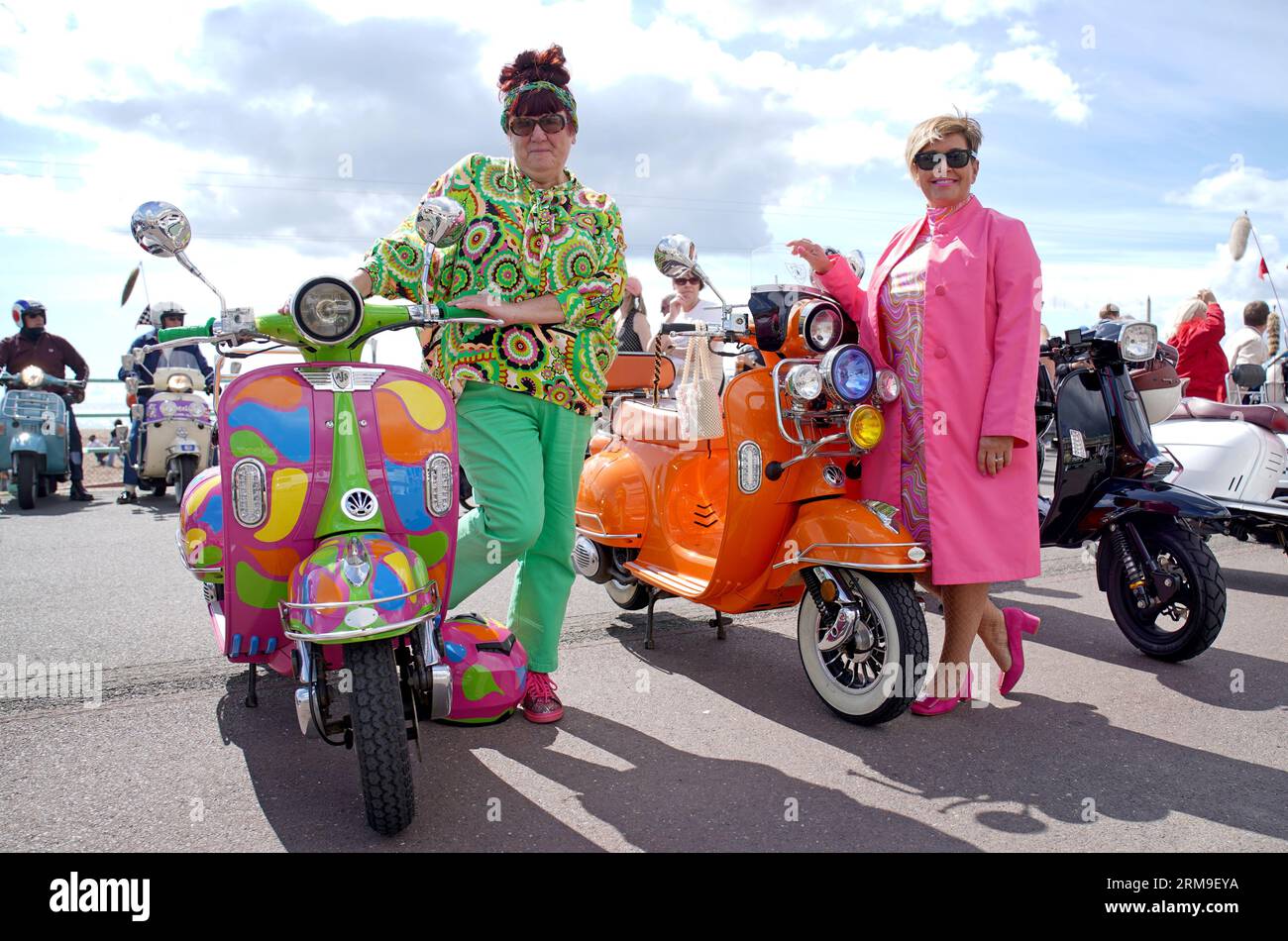 Mod enthusiasts Lesley Smith (left) and Marie Wallis pose with their ...