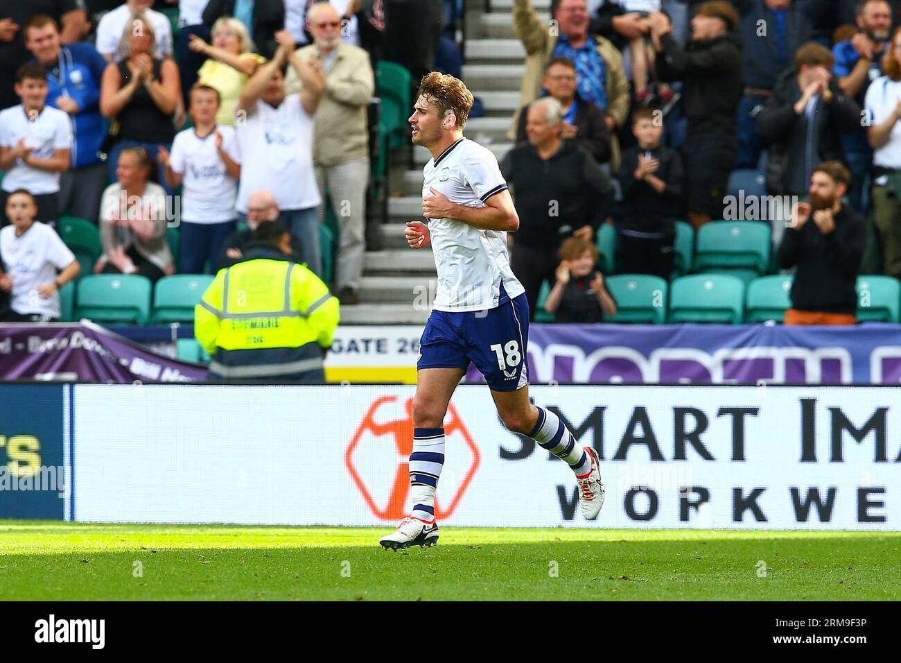 Deepdale Stadium, Preston, England - 26th August 2023 Ryan Ledson (18 ...