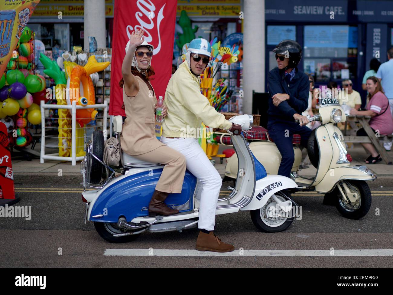 Mod enthusiasts gather in Madeira Drive, Brighton, during the annual ...
