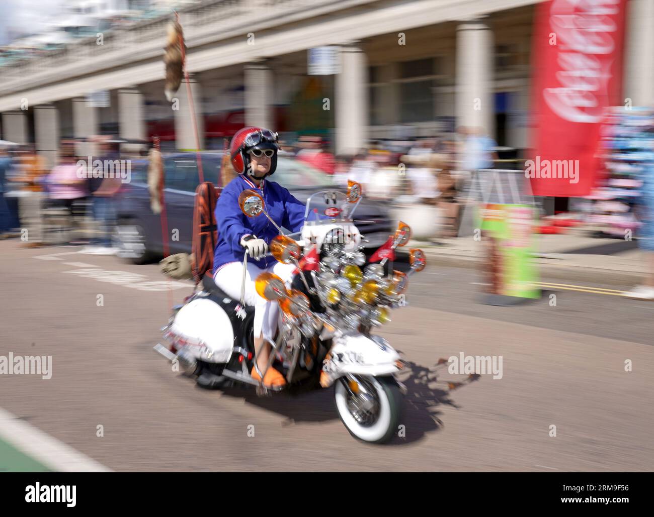 Mod enthusiasts gather in Madeira Drive, Brighton, during the annual ...