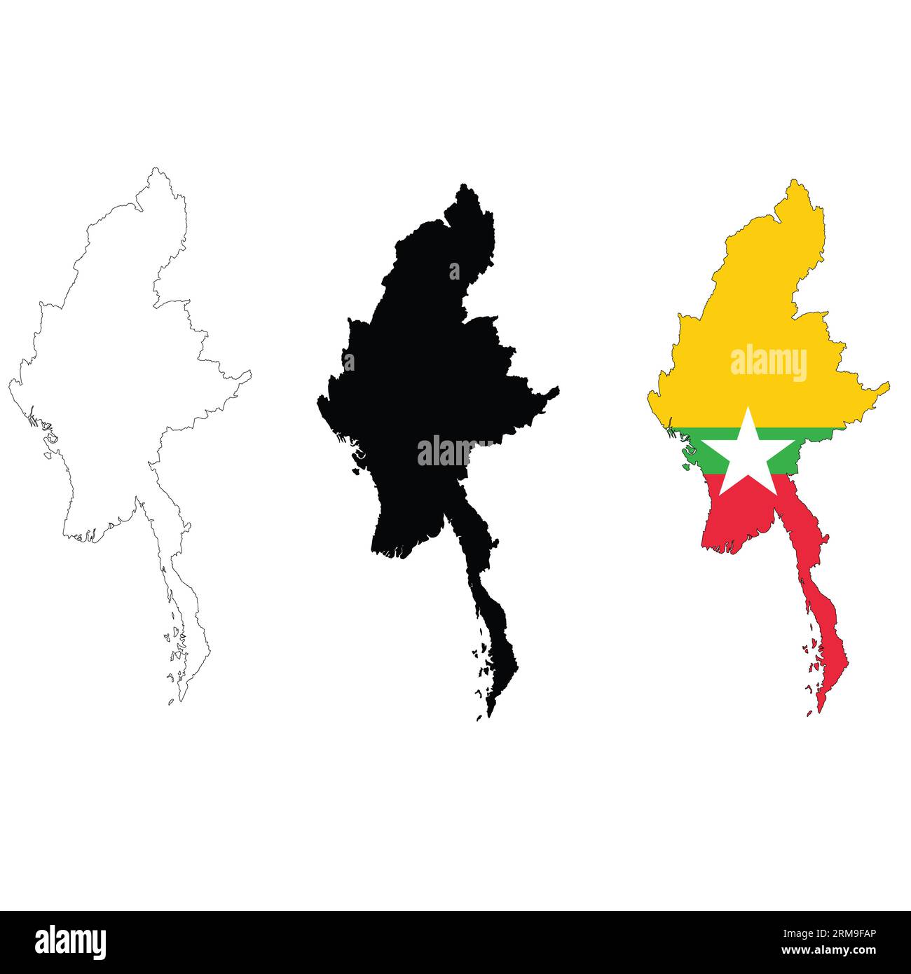 Myanmar Map flag map. Outline map of Myanmar sign. Myanmar Map icon ...