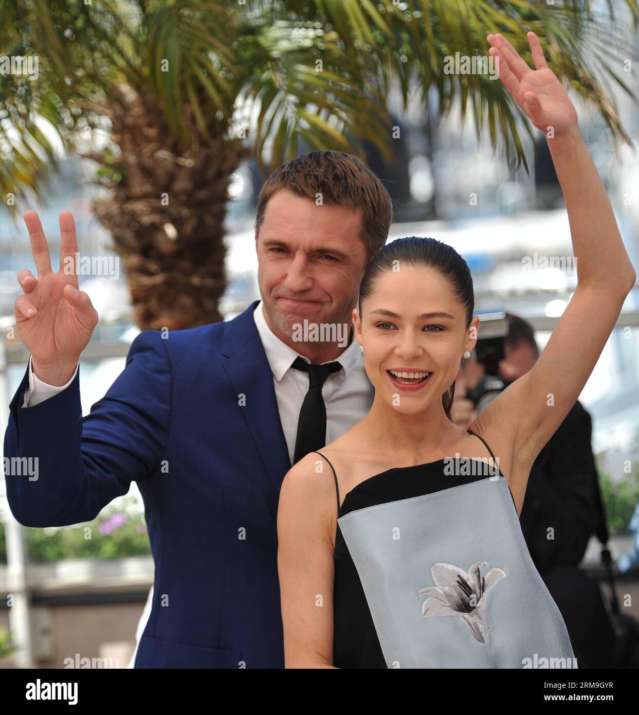 Russian actor Vladimir Vdovichenkov (L) and actress Elena Lyadova pose ...