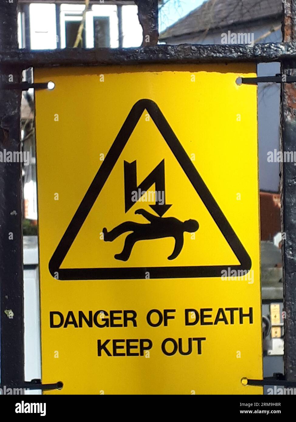 A danger sign that tells graphically what will happen if you explore ...