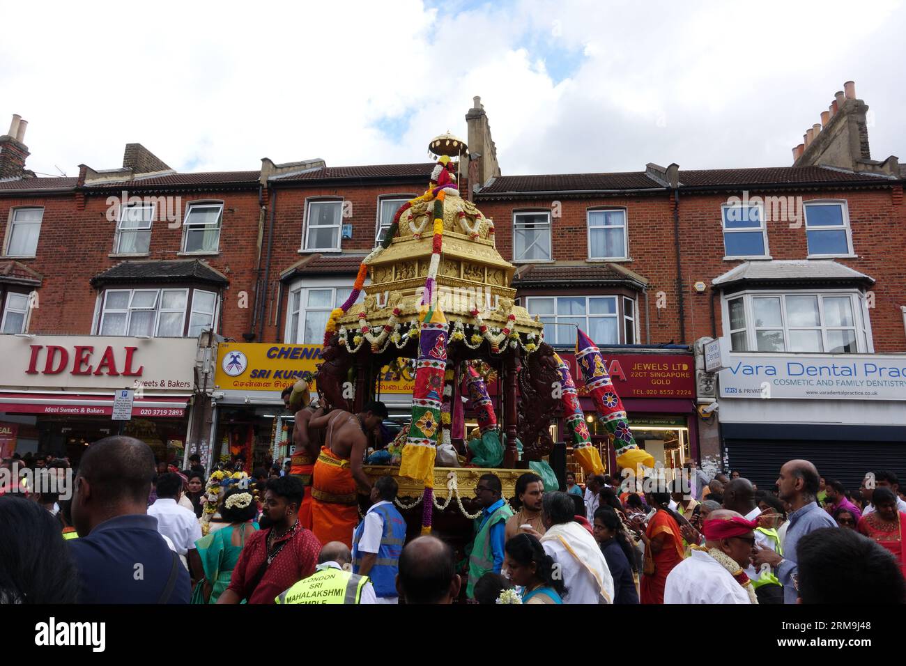 London, UK. 27th August 2023. Members of the Tamil Hindu community come ...
