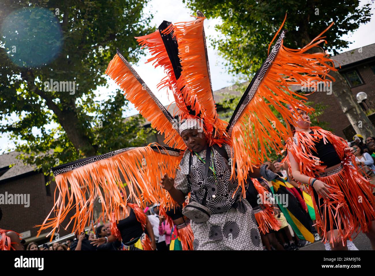 A carnival participant wears an ornate costume on the first day of the ...