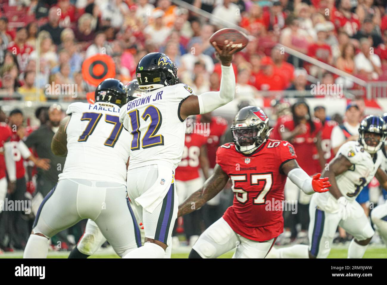 Tampa Bay, Florida, USA, August 26, 2023, Baltimore Ravens quarterback ...