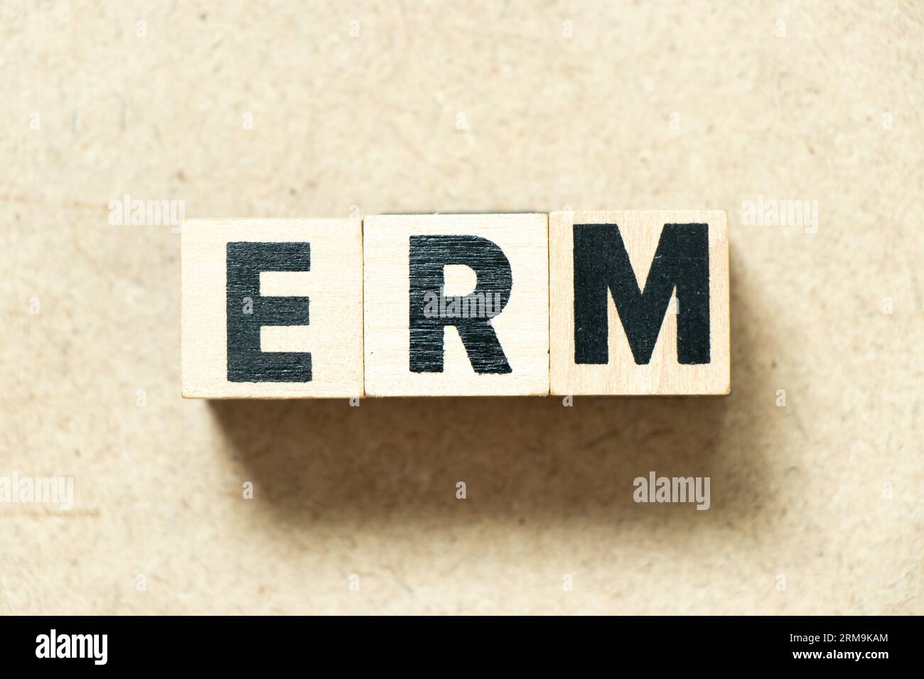 Alphabet letter block in word ERM (Abbreviation of Enterprise risk ...