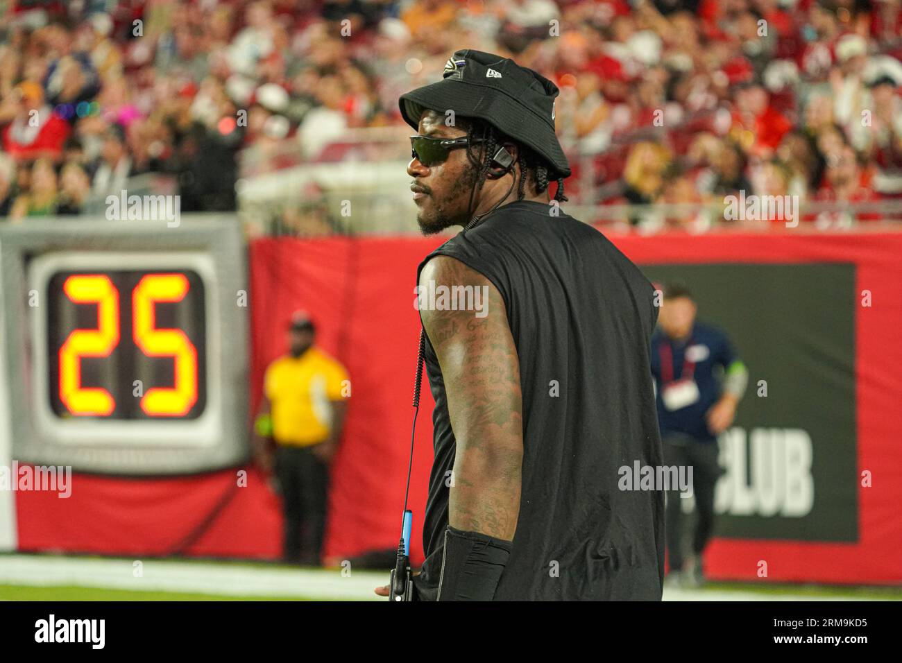 Tampa Bay, Florida, USA, August 26, 2023, Baltimore Ravens quarterback ...