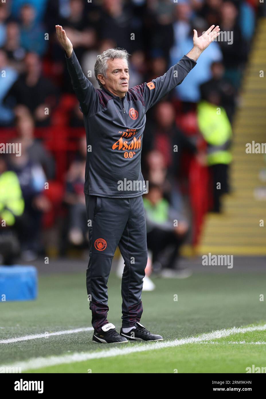 Manchester City Assistant Manager, Juanma Lillo, reacts during the ...