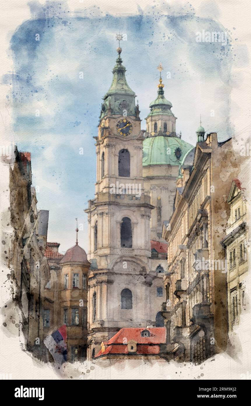 Prague illustration drawing hi-res stock photography and images - Alamy