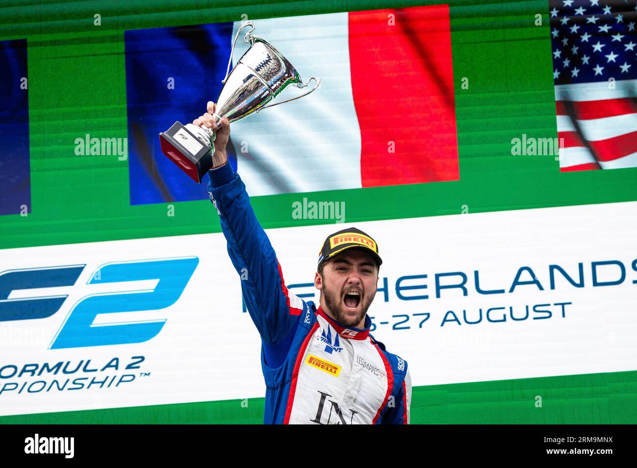 NOVALAK Clement (fra), Trident Racing, Dallara F2, portrait, podium during the 11th round of the ...