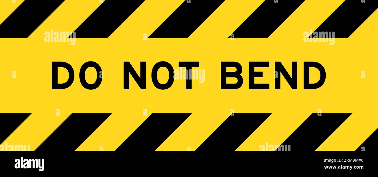 Yellow and black color with line striped label banner with word do not ...