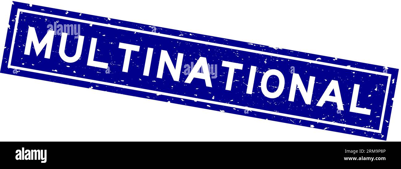 Grunge blue multinational word square rubber seal stamp on white background Stock Vector Image ...