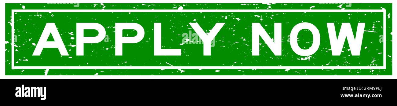 Grunge green apply now word square rubber seal stamp on white background Stock Vector Image ...