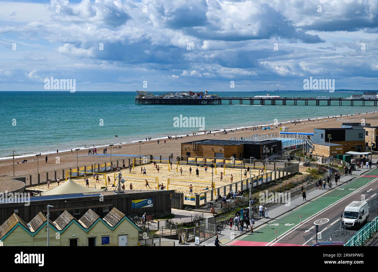 Playing beach volleyball on brighton hi-res stock photography and ...