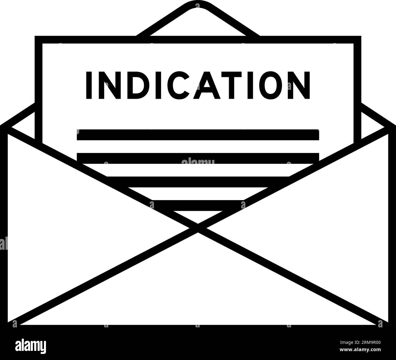 Envelope and letter sign with word indication as the headline Stock ...