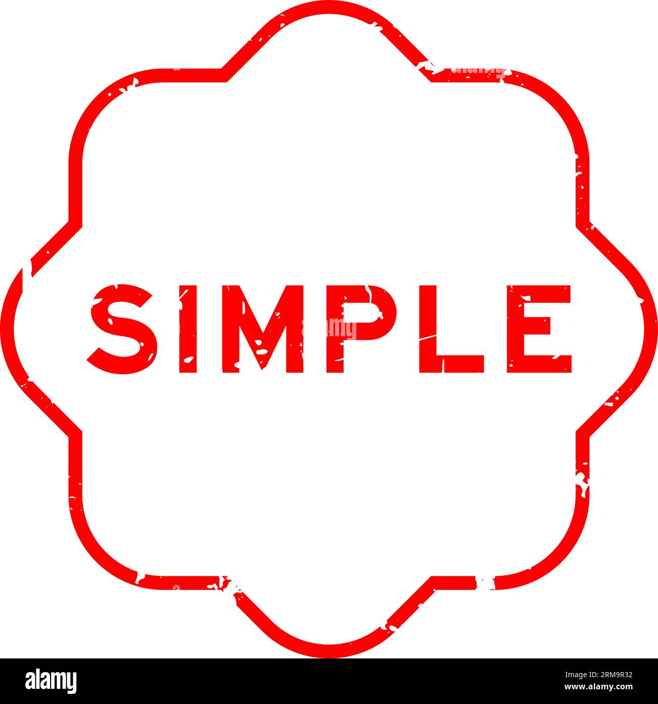 Grunge red simple word rubber seal stamp on white background Stock ...