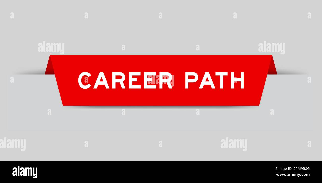 Red color inserted label with word career path on gray background Stock ...