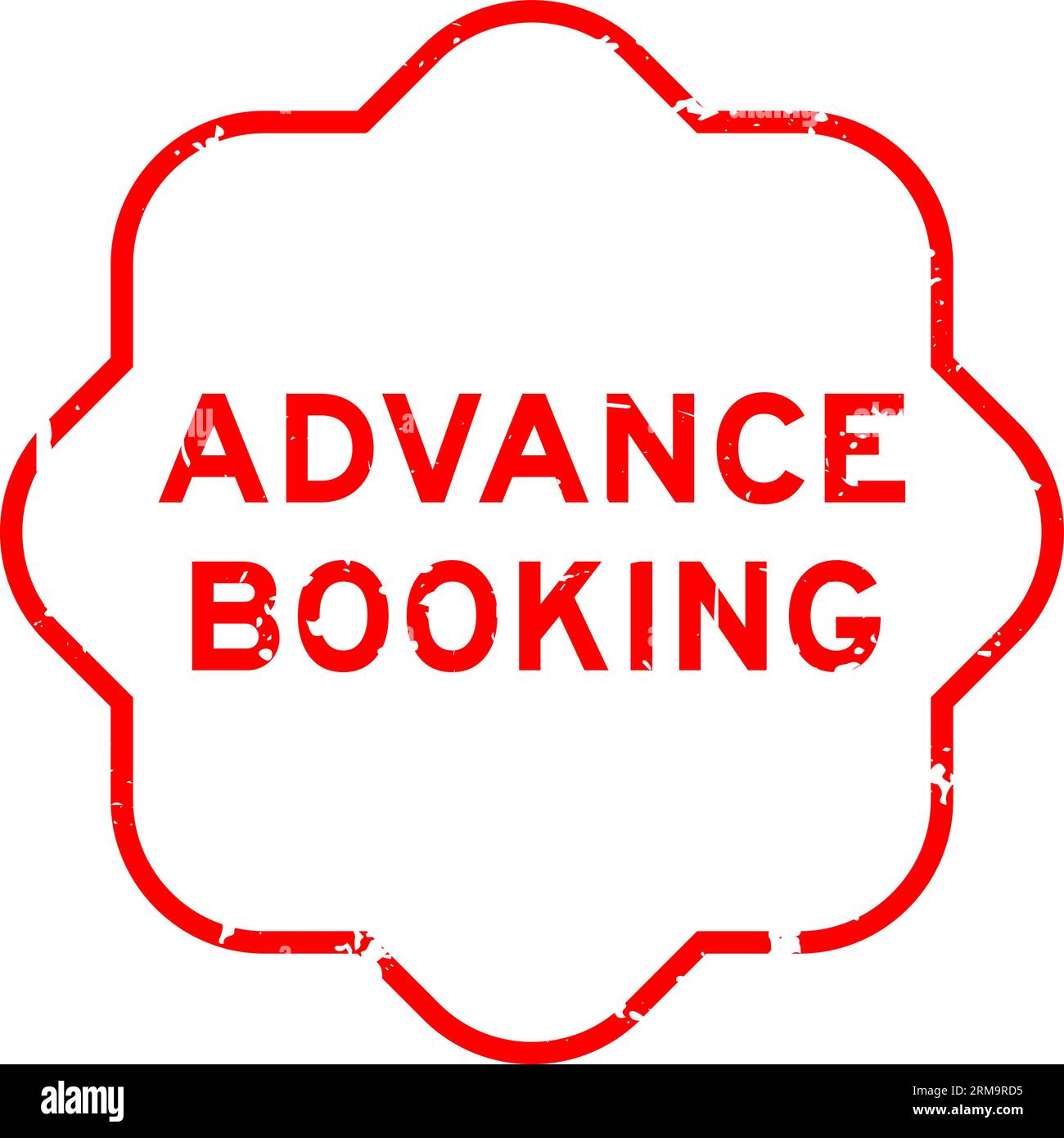 Grunge red advance booking word round seal stamp on white background ...