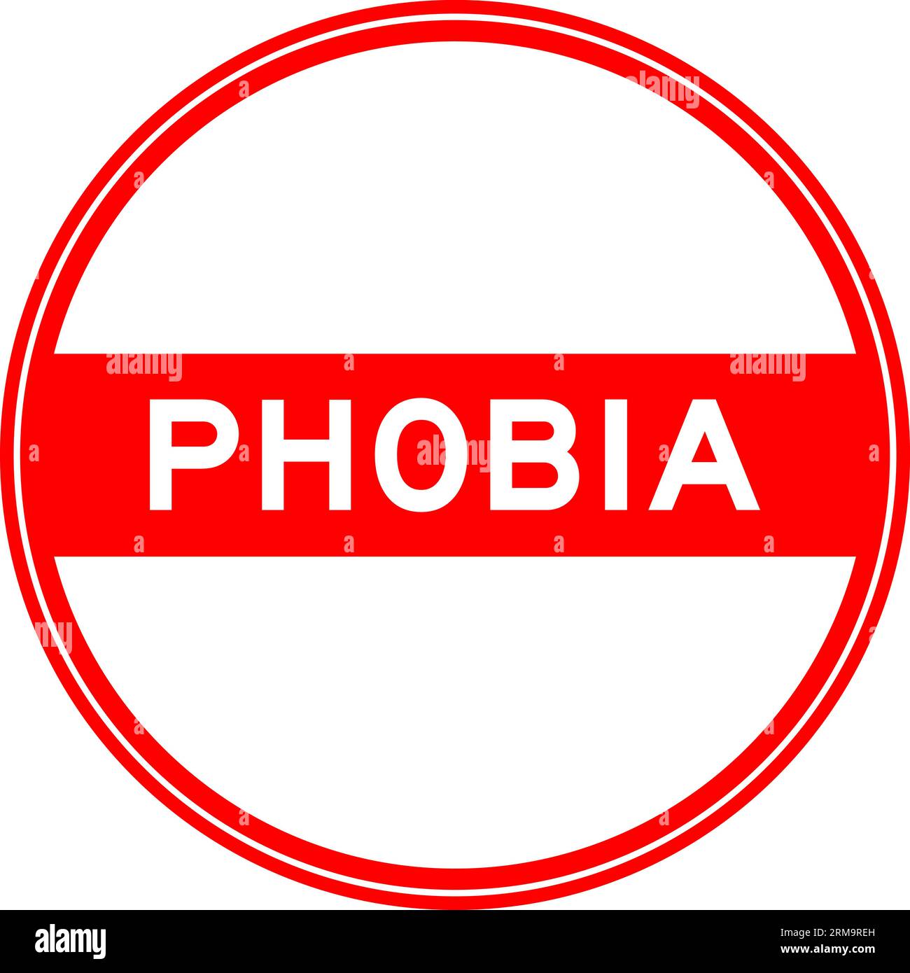 Red color round seal sticker in word phobia on white background Stock ...