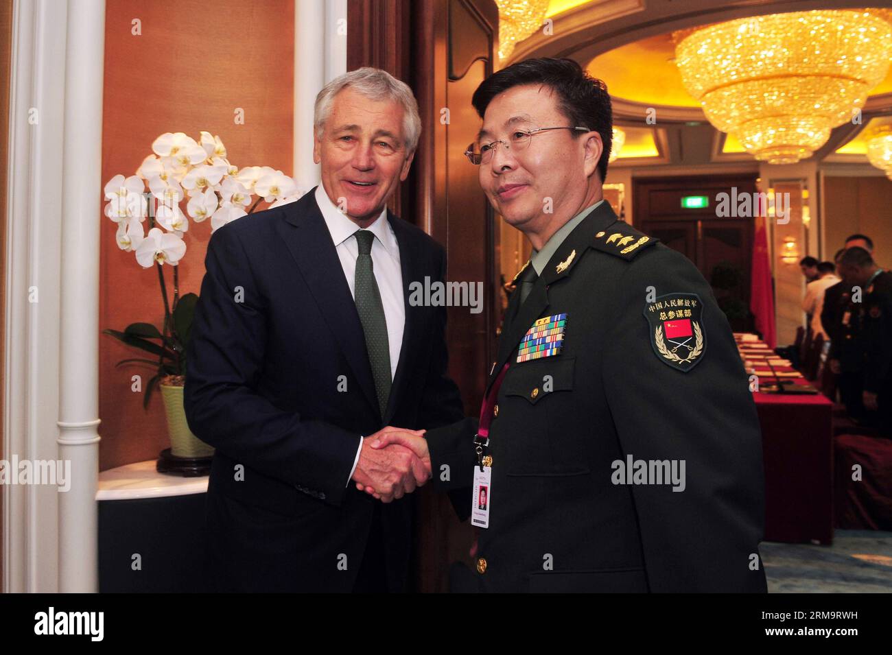 Wang Guanzhong (R), deputy chief of the General Staff of the People s ...