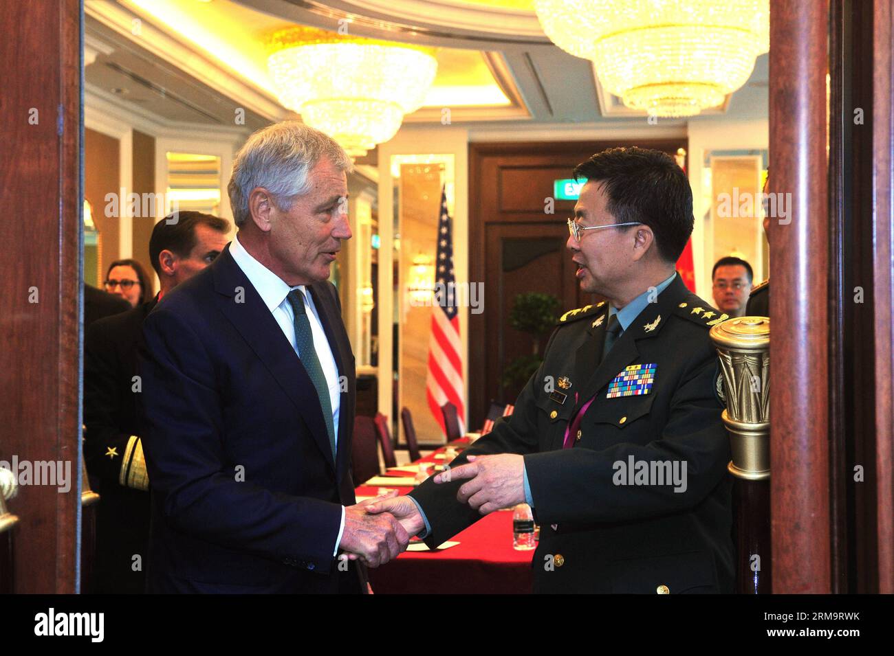 Wang Guanzhong (R), deputy chief of the General Staff of the People s ...