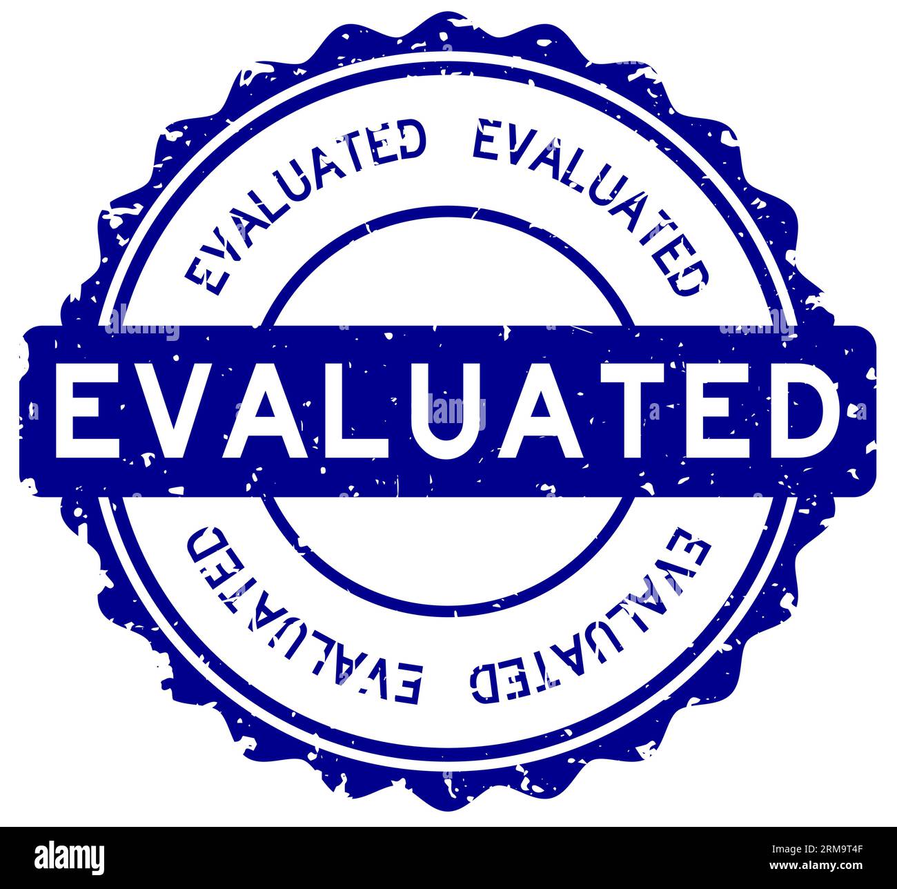 Grunge blue evaluated word round rubber seal stamp on white background Stock Vector Image & Art ...