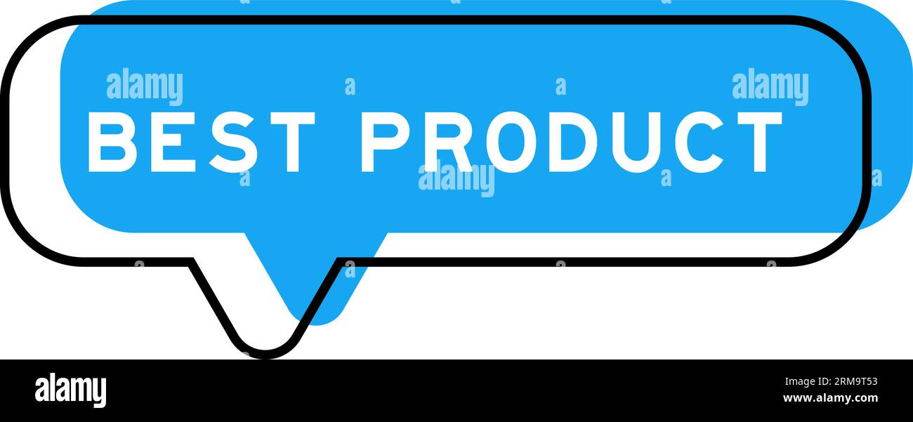 Speech banner and blue shade with word best product on white background ...
