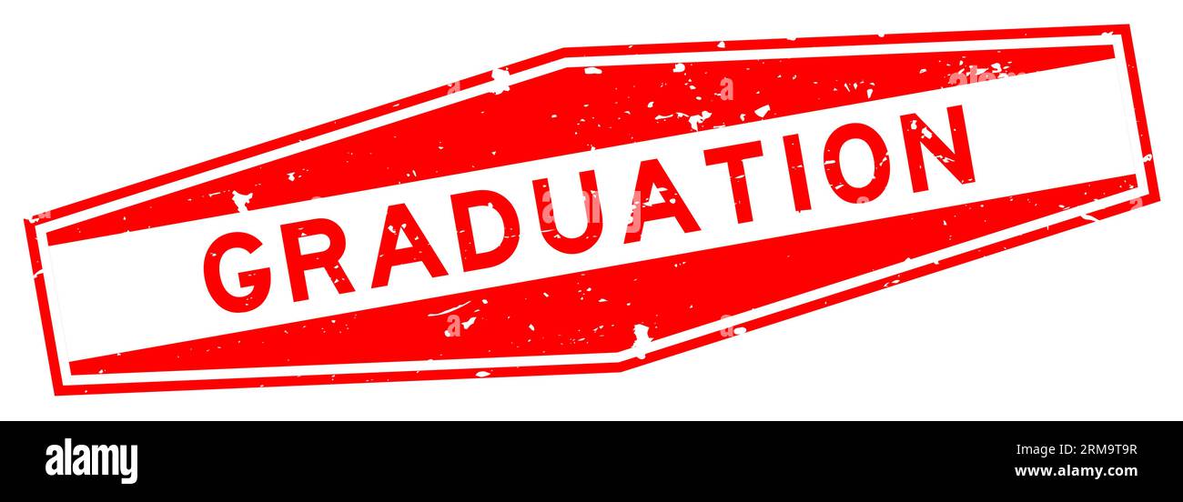 Grunge red graduation word hexagon rubber seal stamp on white background Stock Vector Image ...