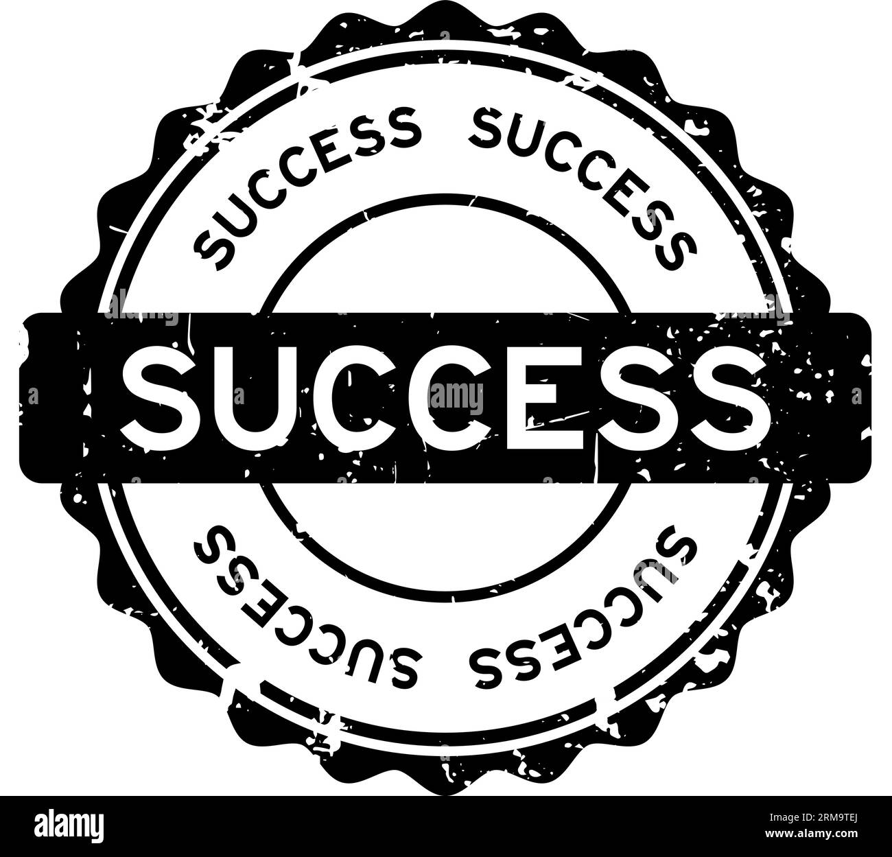Grunge black success word round rubber seal stamp on white background ...