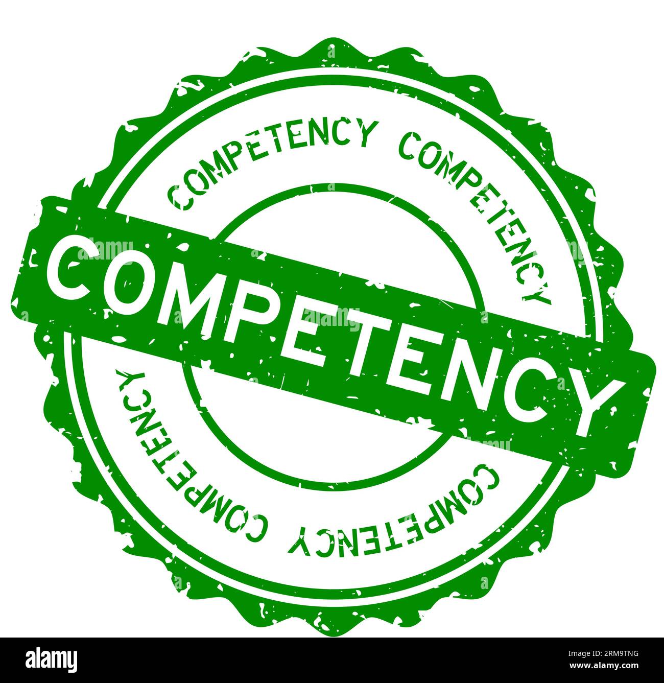Grunge green competency word round rubber seal stamp on white background Stock Vector Image ...