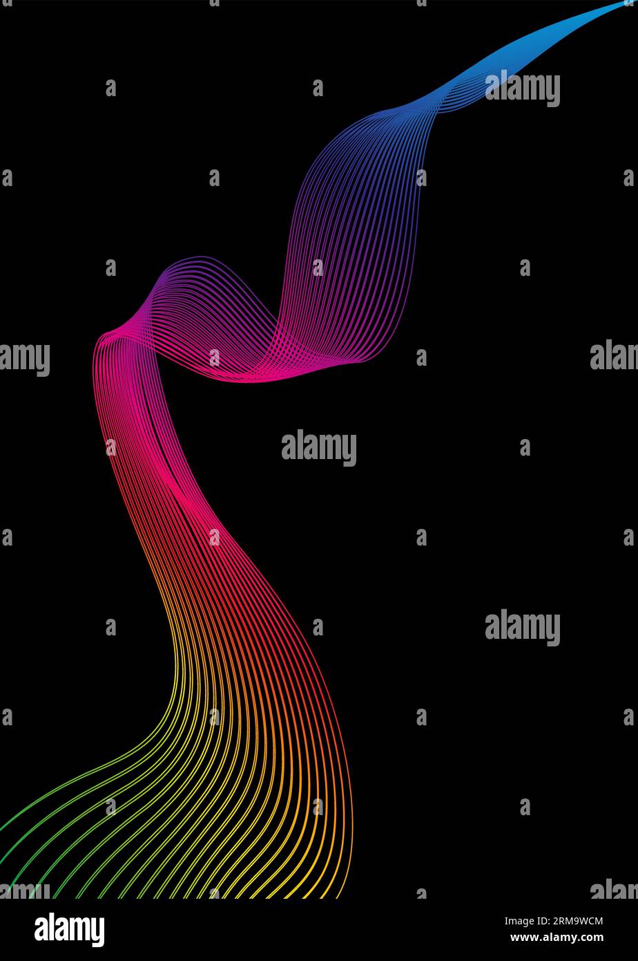 Abstract warped Diagonal Striped Background. Colorful Vector curved ...