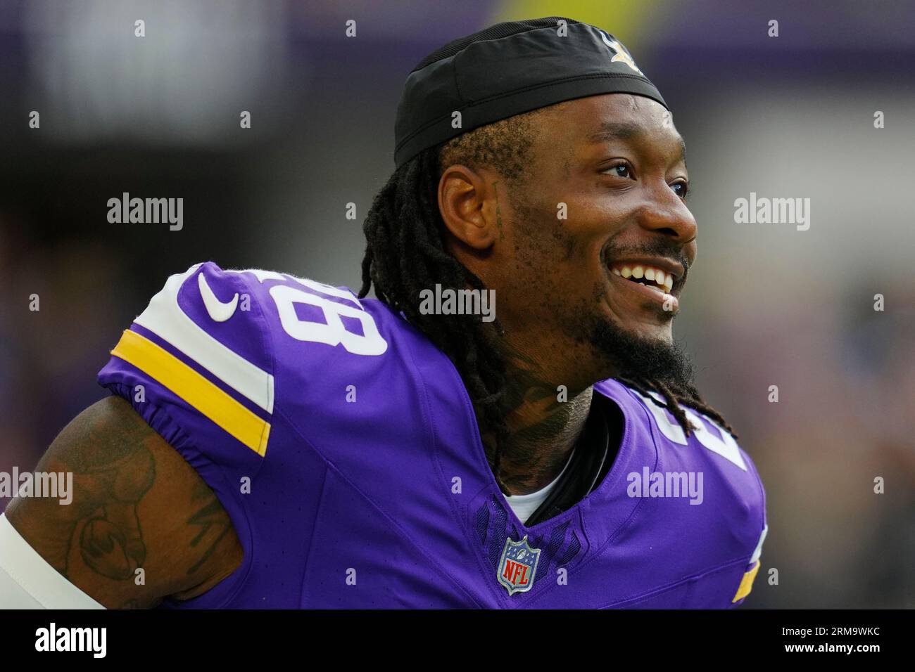 Minnesota Vikings wide receiver Jacob Copeland looks on before an NFL ...
