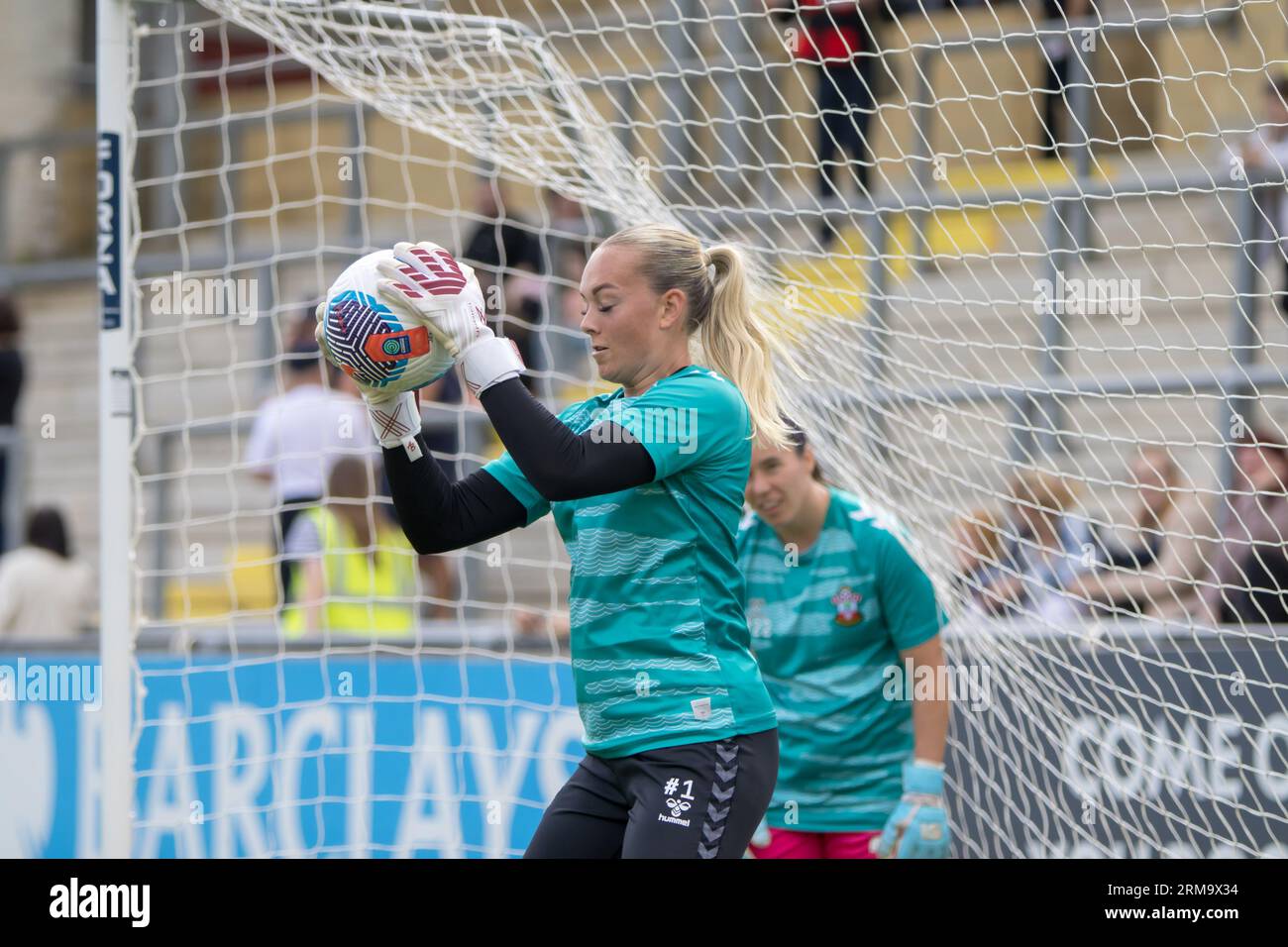 Lewes, UK. 27th Aug, 2023. Kayla Rendell (1 Southampton) warming up ...