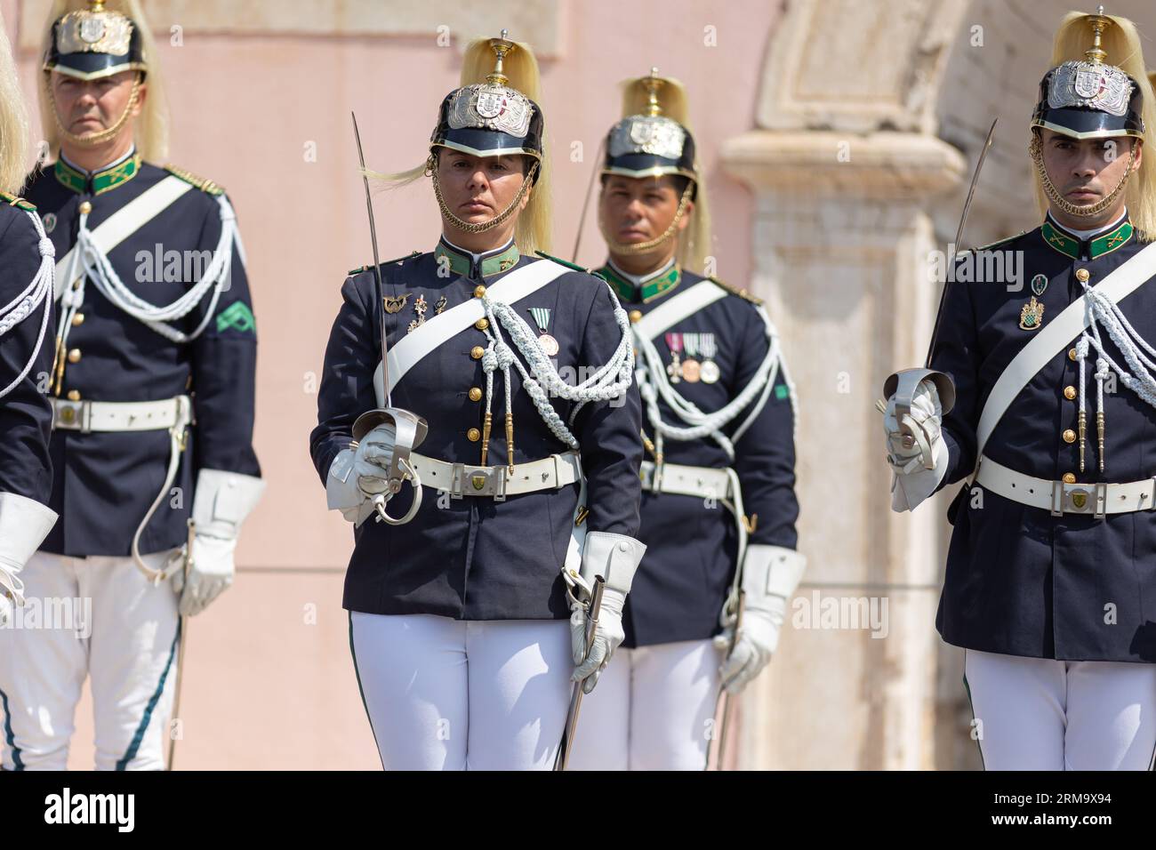 18 June 2023 Lisbon, Portugal: military parade - men and women from the ...