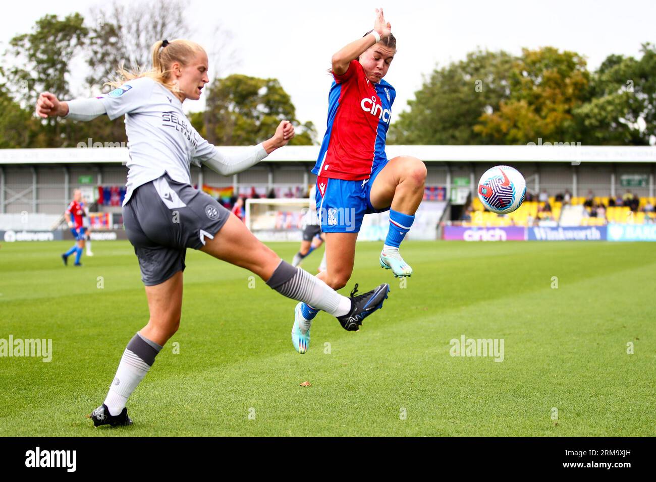 London, UK. 27th August, 2023. Bethan Roberts (31 Reading) and Molly ...