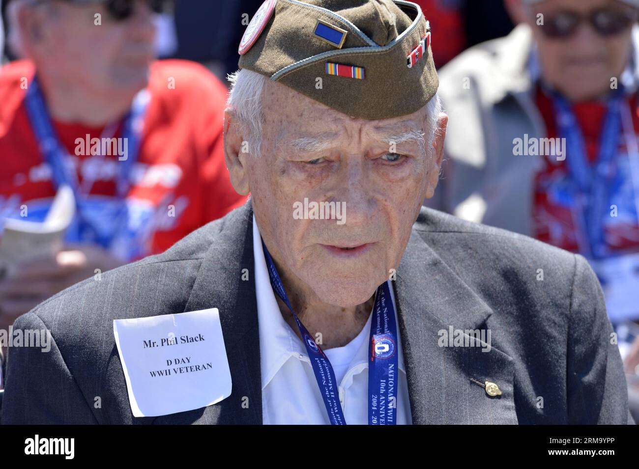 World War II veteran Phil Slack attends a ceremony marking the 70th ...