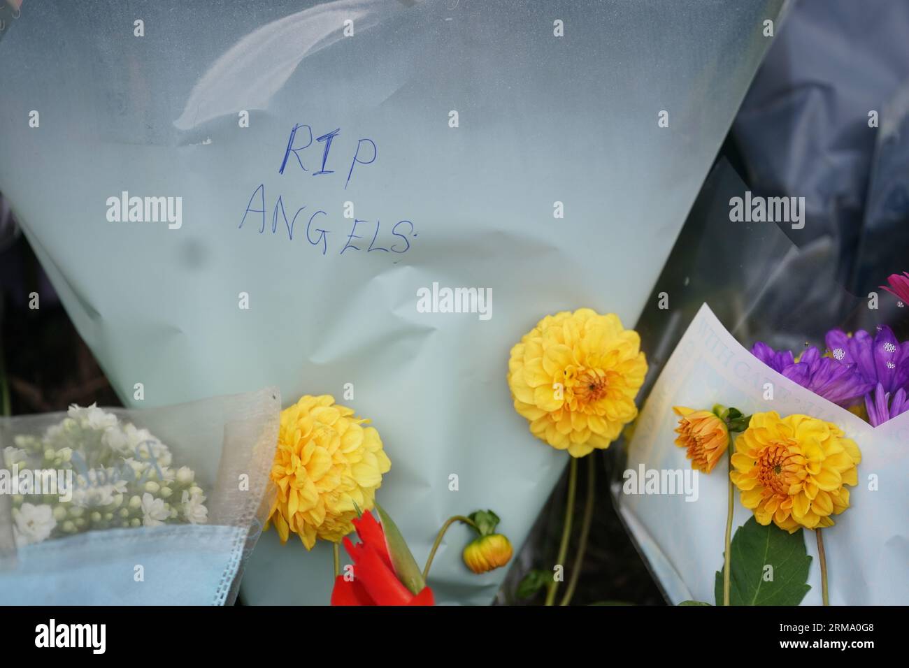 Flowers and tributes left at the scene in Clonmel, Co Tipperary where ...