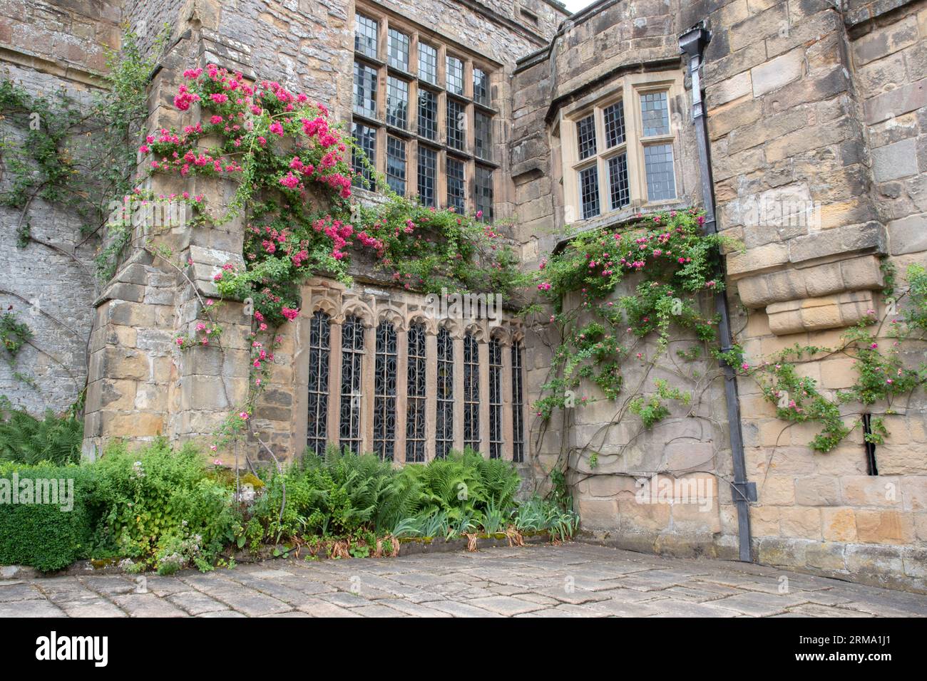 The garden Haddon Hall Stock Photo - Alamy