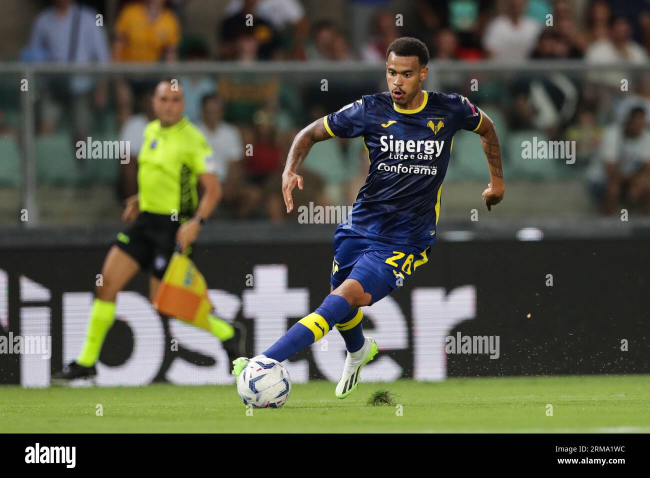 Cyril Ngonge of Verona seen in action during 2023–24 Serie A football ...
