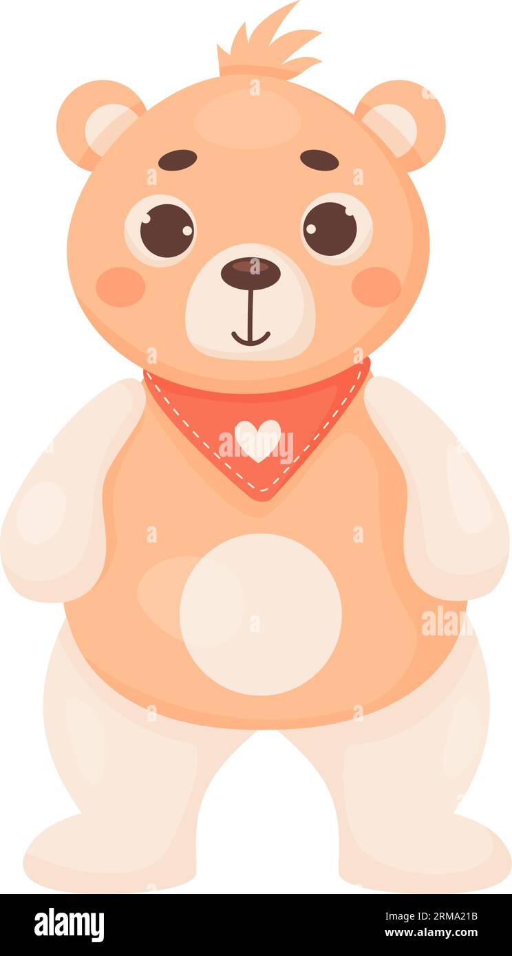Children toy. Cute funny Teddy bear. Vector illustration in cartoon ...