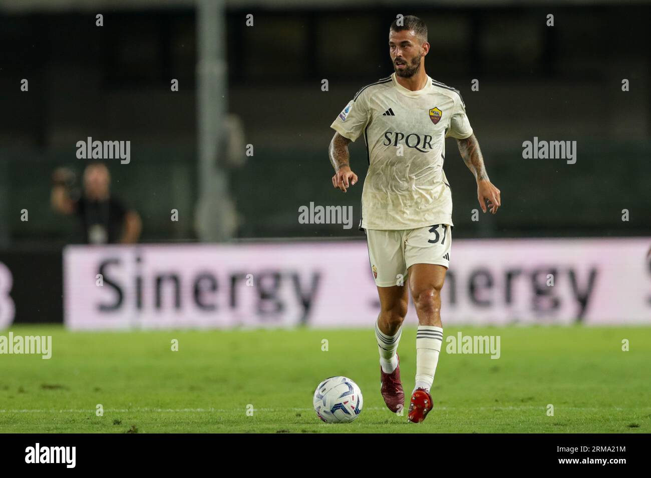 Leonardo Spinazzola of Roma seen in action during 2023–24 Serie A ...