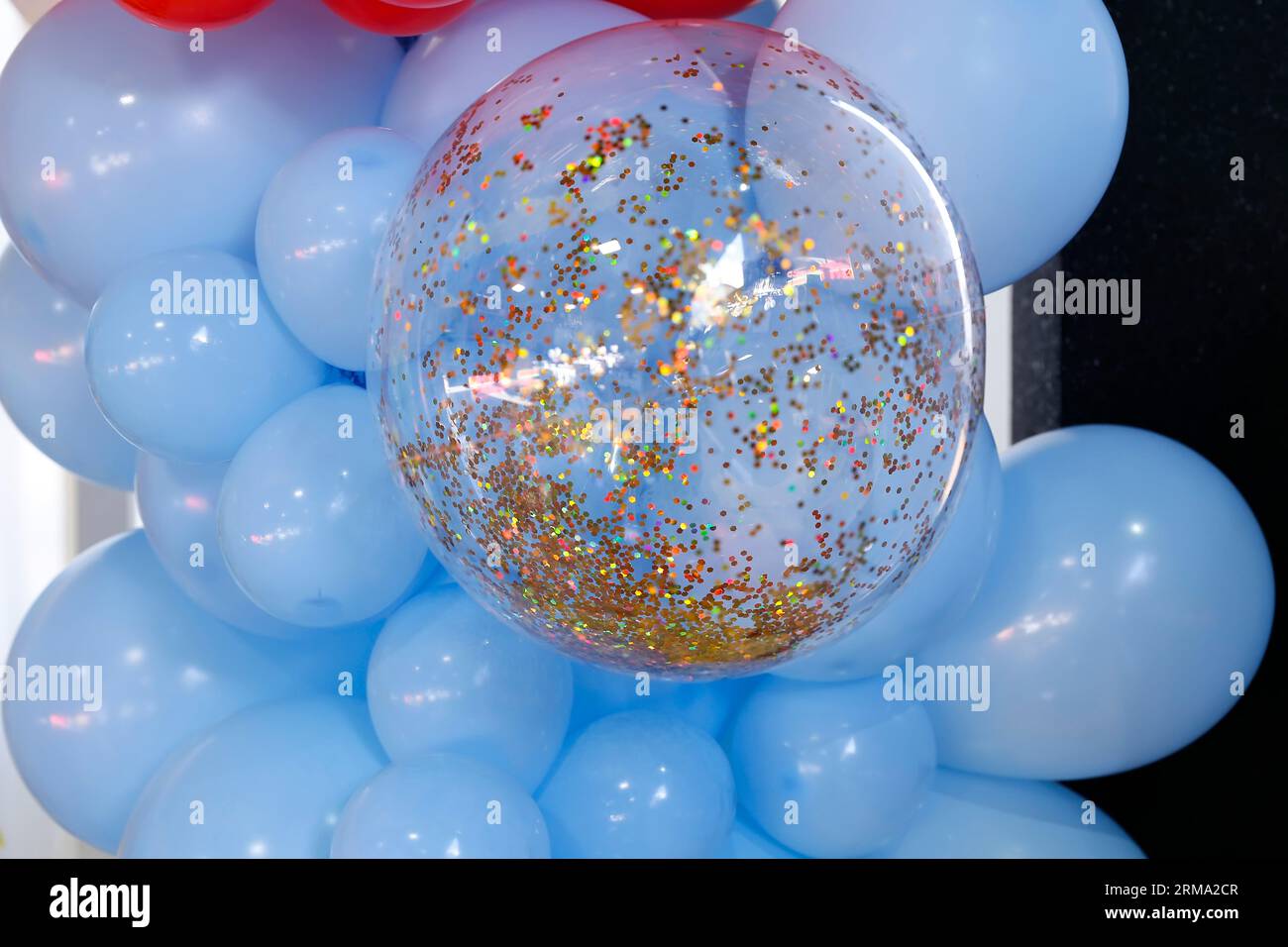 various and colorful balloons backdrop - children's birthday party with ...