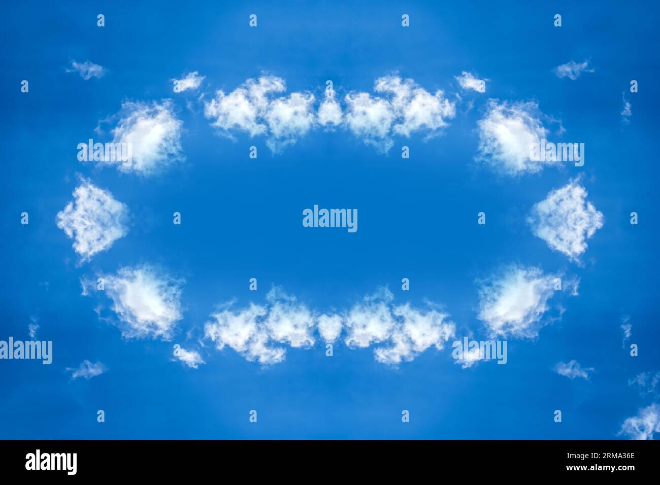 Altocumulus cloud in blue sky. Clouds frame with copy space Stock Photo - Alamy